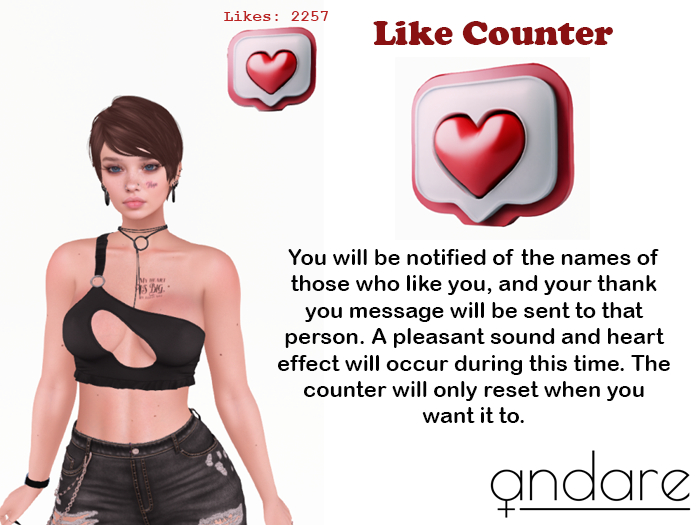 Second Life Marketplace - Andare - Like Counter PACK